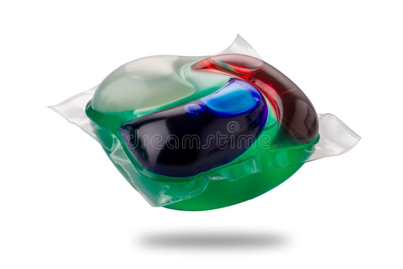Washing Gel Capsule Pod with Laundry Detergent Stock Photo - Image of ...