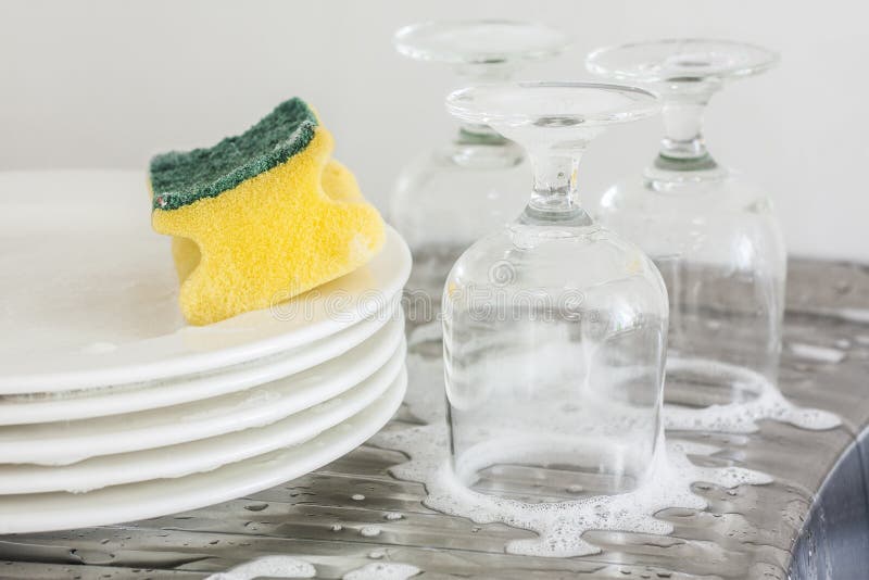 Washing glasses and plates stock photo. Image of glassware - 28270956