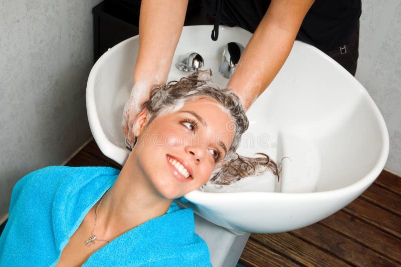 Washing hair stock image. Image of long, beauty, prepare - 17377851