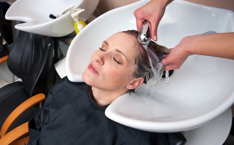 Washing hair stock photo. Image of face, pool, salon - 18148464