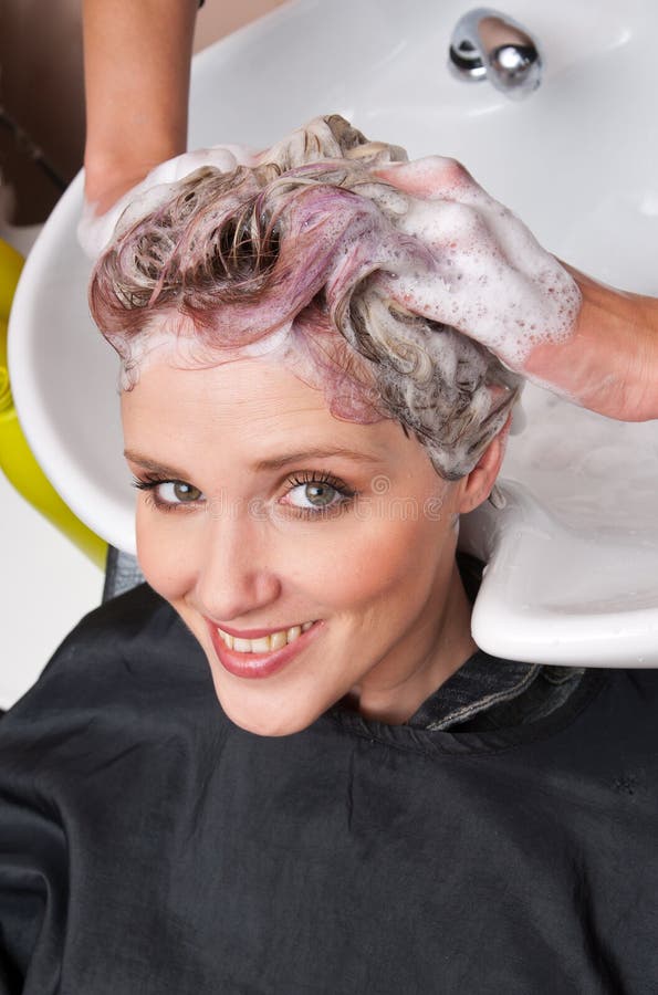Washing hair stock photo. Image of fashion, customer - 18234958