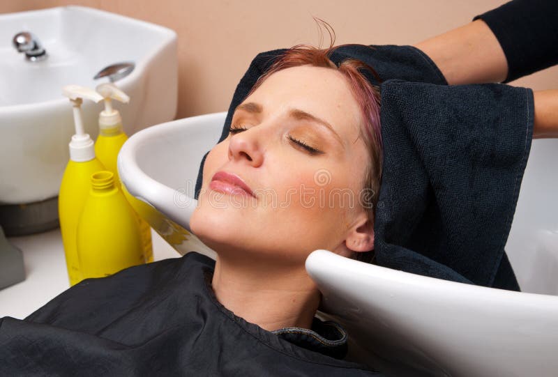 Washing hair stock photo. Image of haircut, foam, female - 13161934