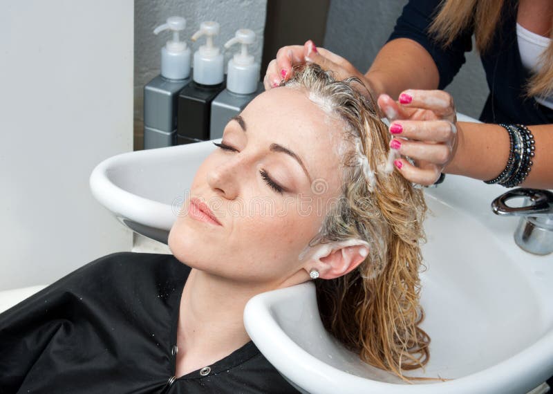 Washing hair stock photo. Image of beauty, hands, customer - 19263036