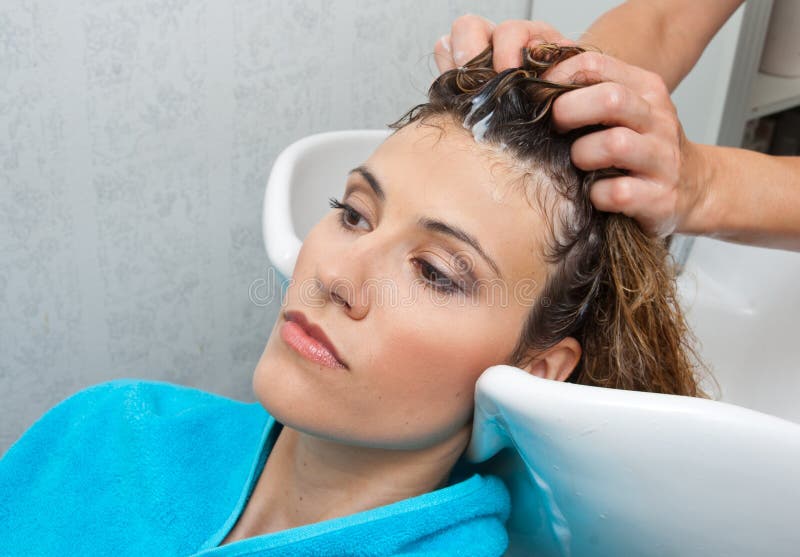 Washing hair stock photo. Image of brown, professional - 11643560