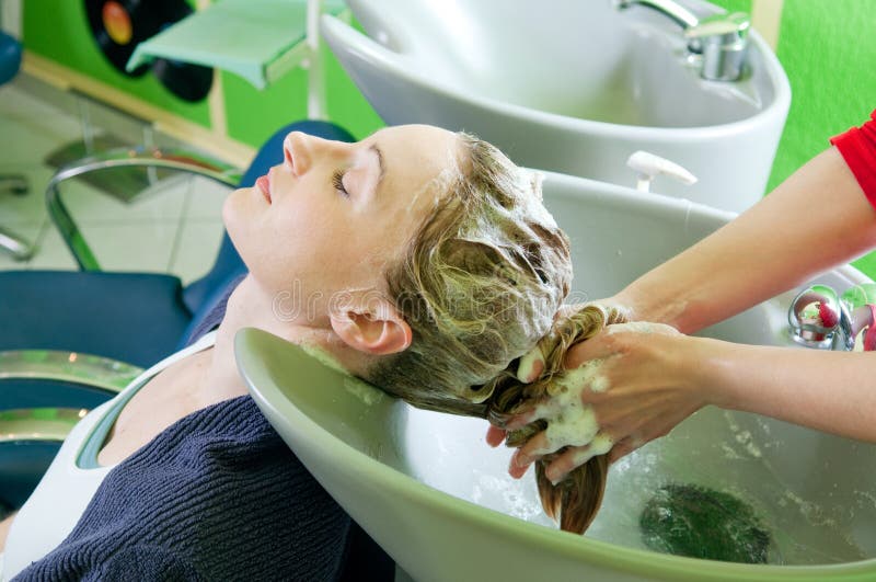 Washing hair stock image. Image of prepare, shampoo, wash - 24545889
