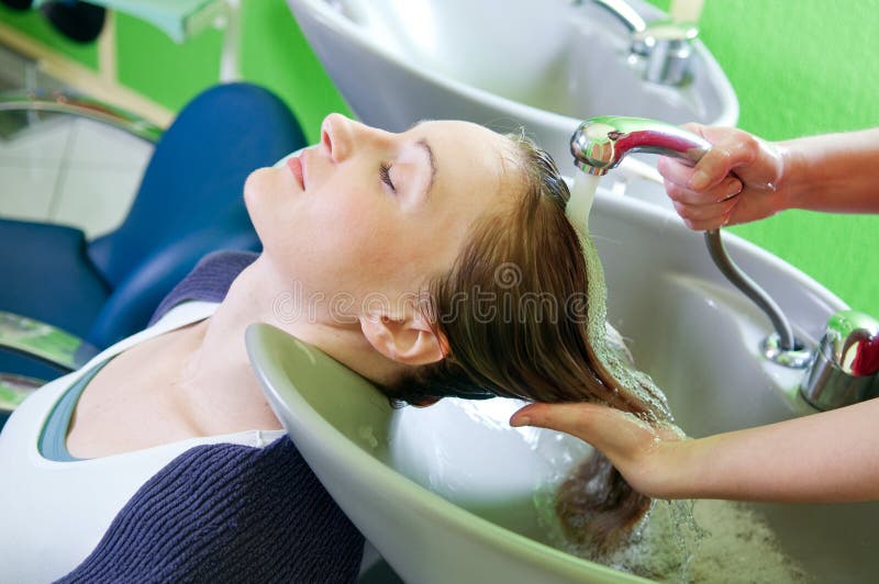Washing hair stock image. Image of clean, long, treatment - 24545967