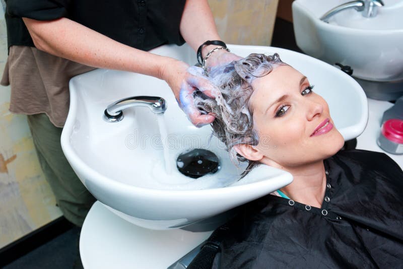 Washing hair stock photo. Image of expression, elegance - 26850546