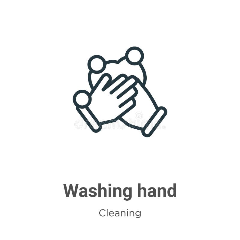 Hand Washing Outline Vector Icon. Thin Line Black Hand Washing Icon ...