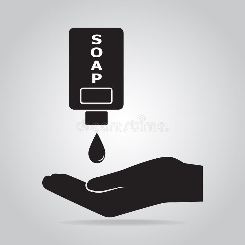 Washing Hand with Soap Icon Stock Vector - Illustration of label ...