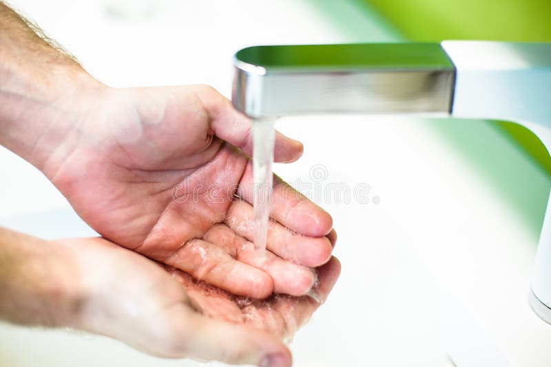 Washing Hand Under Tap Water Stock Image - Image of clean, bacterium ...