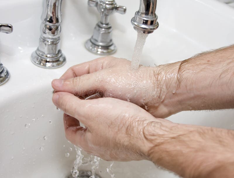 Washing hands stock photo. Image of flowing, indoors - 14163038