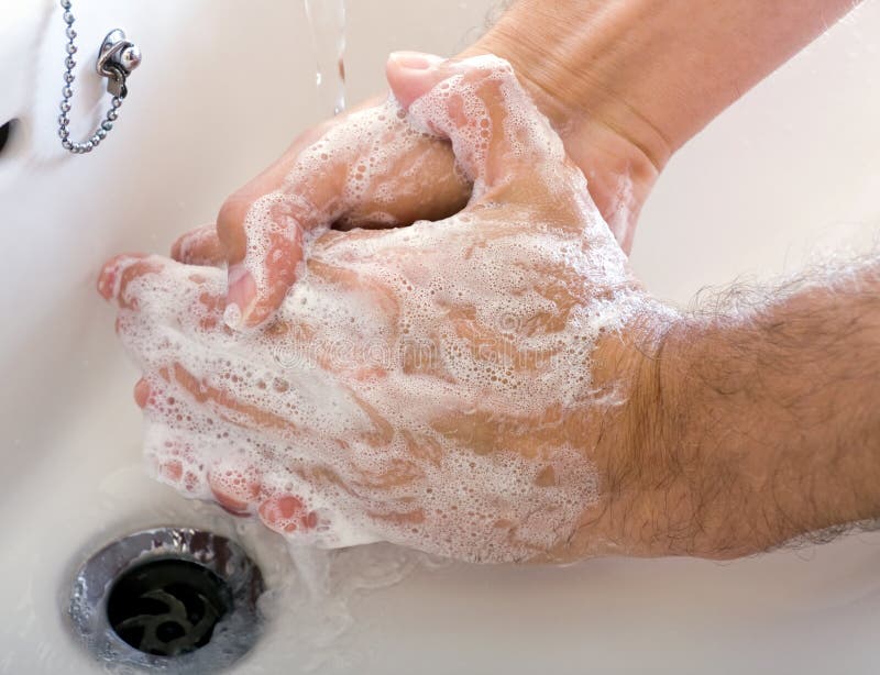 Coronavirus Pandemic Prevention Wash Hands with Soap Warm Water and ...