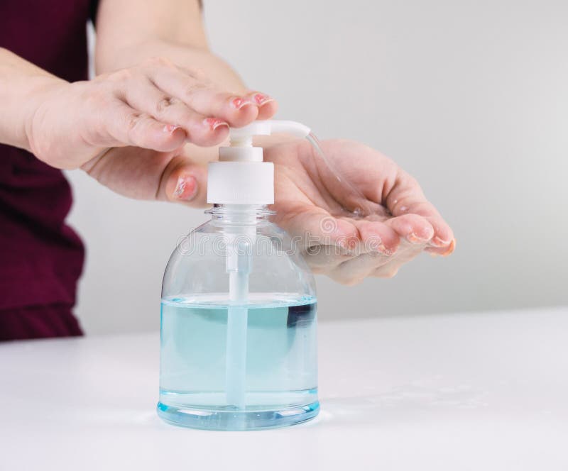 Washing Hands Alcohol a Clean Destroy Virus Stock Photo - Image of ...