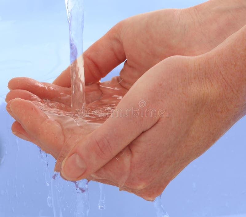 Hands collecting water stock image. Image of liquid, drink - 32446019