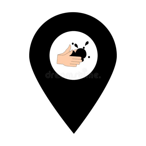 Washing Hands Location Map Pin Pointer Icon. Element of Map Point for ...