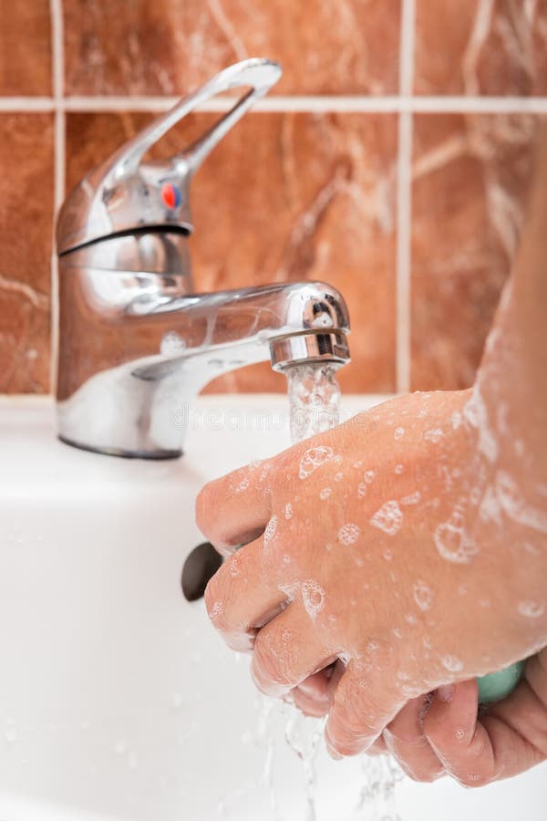 Washing Hands with Soap and Water Stock Photo - Image of detail, hands ...