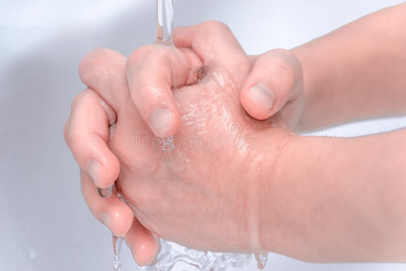 Washing Hands with Splashing and Drops of Water Stock Photo - Image of ...