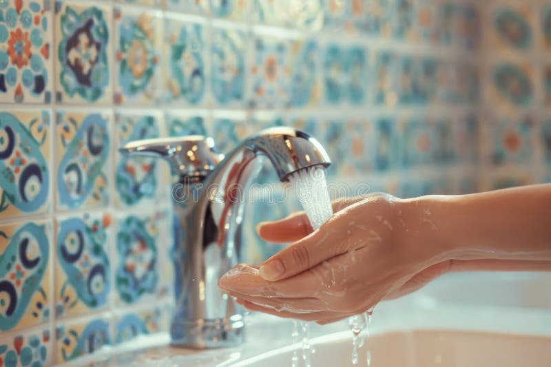 Washing Hands Under a Running Water Tap Stock Image - Image of ...