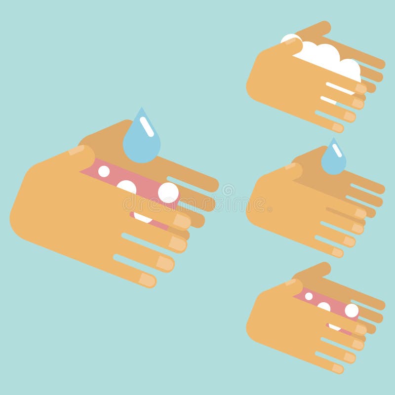 Washing hands vector stock illustration. Illustration of health - 176143896