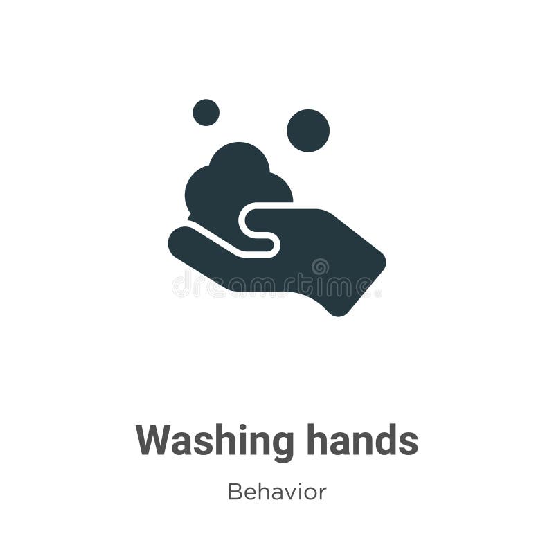 Washing Hands Vector Icon on White Background. Flat Vector Washing ...
