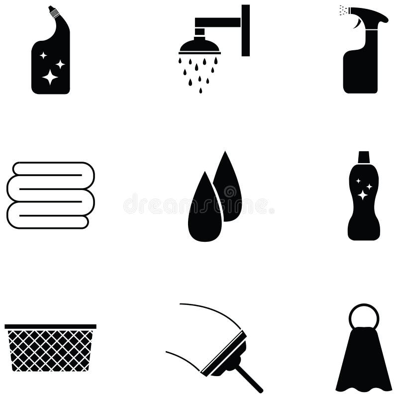 Washing icon set stock vector. Illustration of care - 107354318