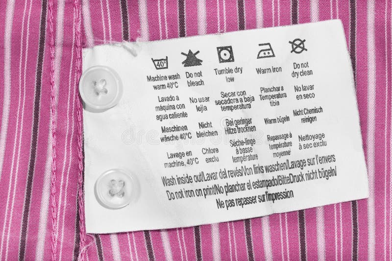 Washing instructions label stock photo. Image of fabrics - 97283896