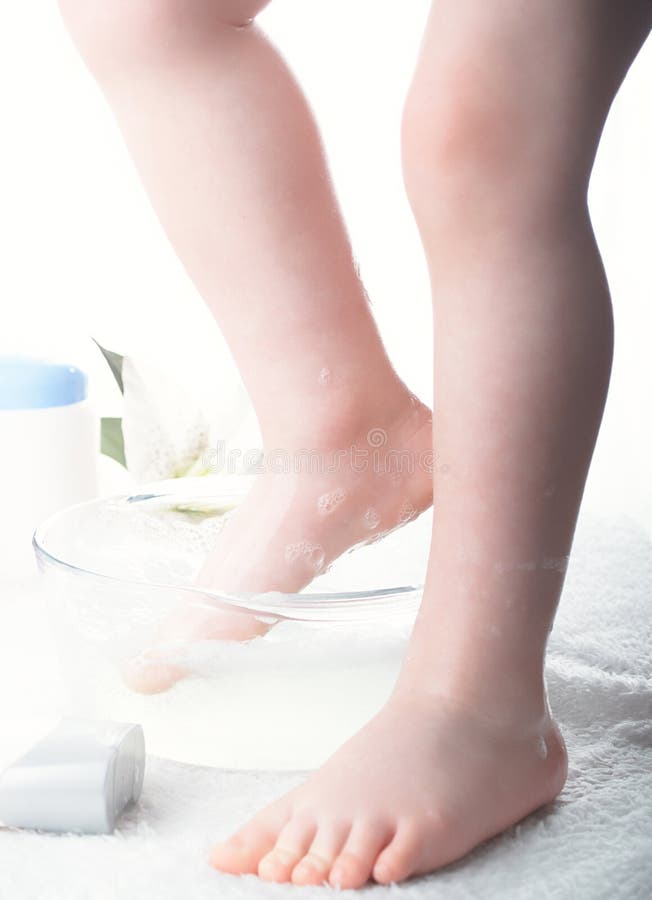 Washing of legs stock photo. Image of white, baby, adorable - 8636314