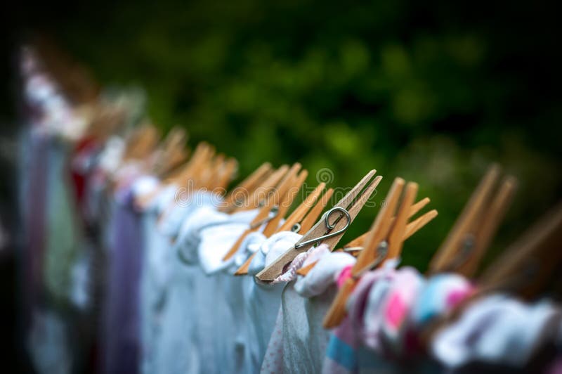 Washing line stock image. Image of ecological, depth - 27857707