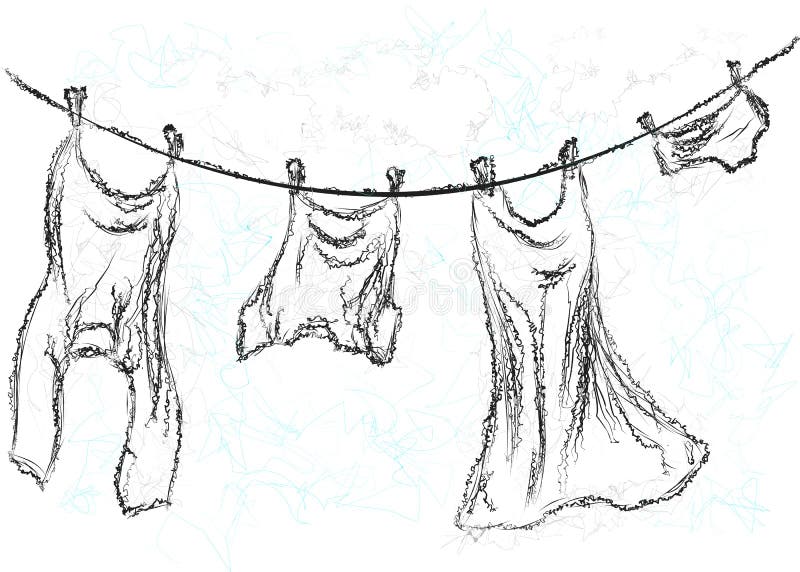 Clothes Hanging Washing Line Stock Illustrations – 487 Clothes Hanging ...