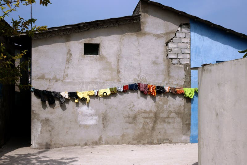 Washing line with color stock image. Image of single - 13246497