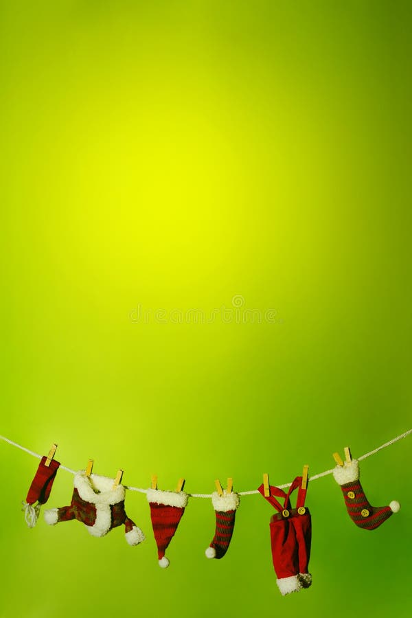 Washing Line with Santa`s Dresses Stock Image - Image of abstraction ...