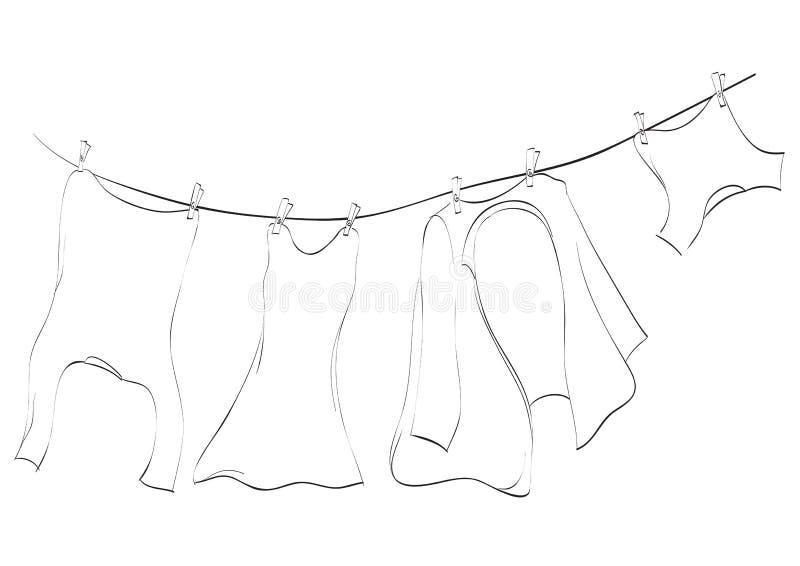 Washing lines stock vector. Illustration of design, outside - 11511732