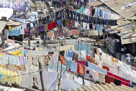 Washing Lines Laundry Patterns Dhobhi Ghat Stock Image - Image of ...