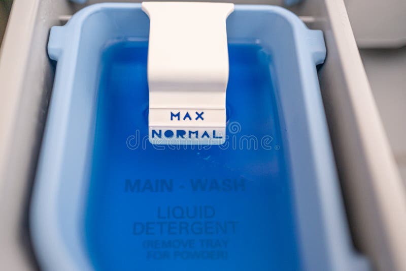 Washing Liquid in a Washing Laundry Machine Stock Photo - Image of ...