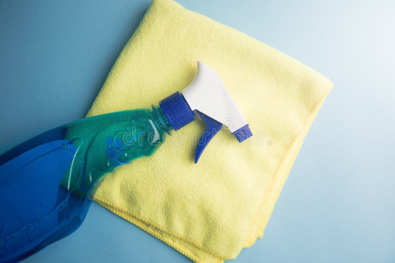 Washing liquid and rag stock image. Image of homework - 216009991