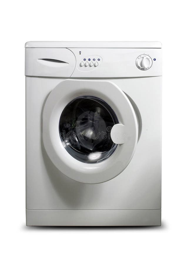 Washing Machine Isolated on White Stock Photo - Image of rotate, open ...