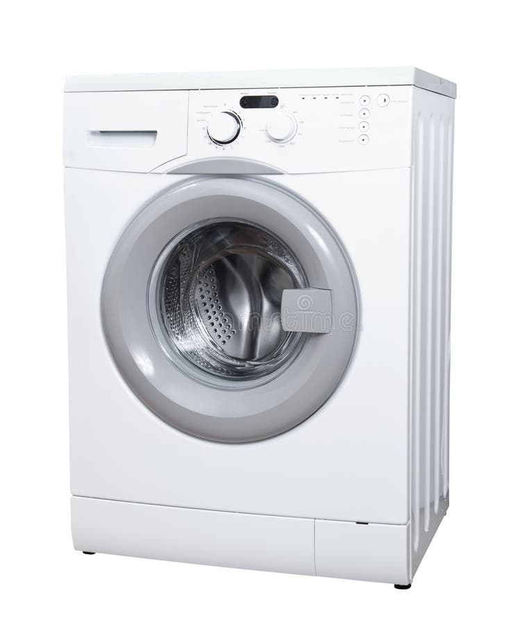 Washing Machine Isolated on White Stock Photo - Image of rotate, open ...
