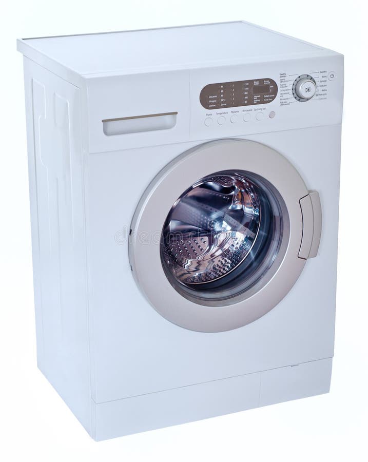 Washing Machine Isolated on White Stock Photo - Image of rotate, open ...
