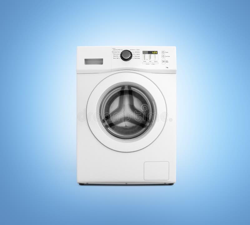 Washing Machine on Blue Gradient Background 3d Illustration Stock ...