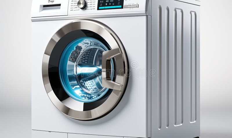 Washing Machine with Blue Light Stock Photo - Image of glow, cycle ...
