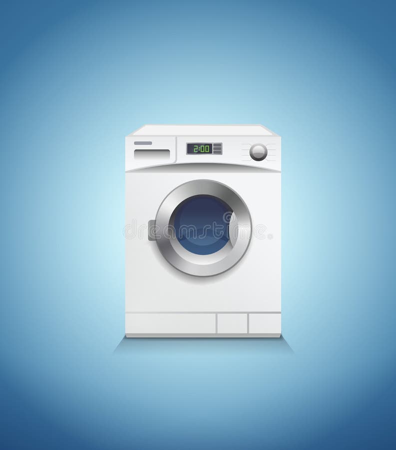 Washing Machine on Blue, Vector Stock Vector - Illustration of ...