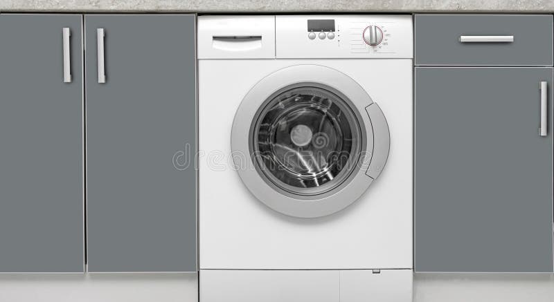 Washing Machine Built into the Furniture. Stock Image - Image of flat ...