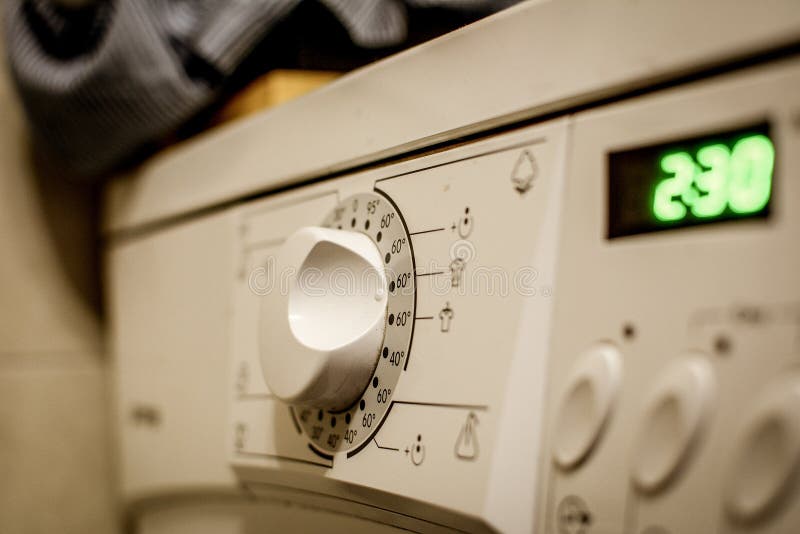 Washing Machine with Button Stock Image - Image of white, housework ...