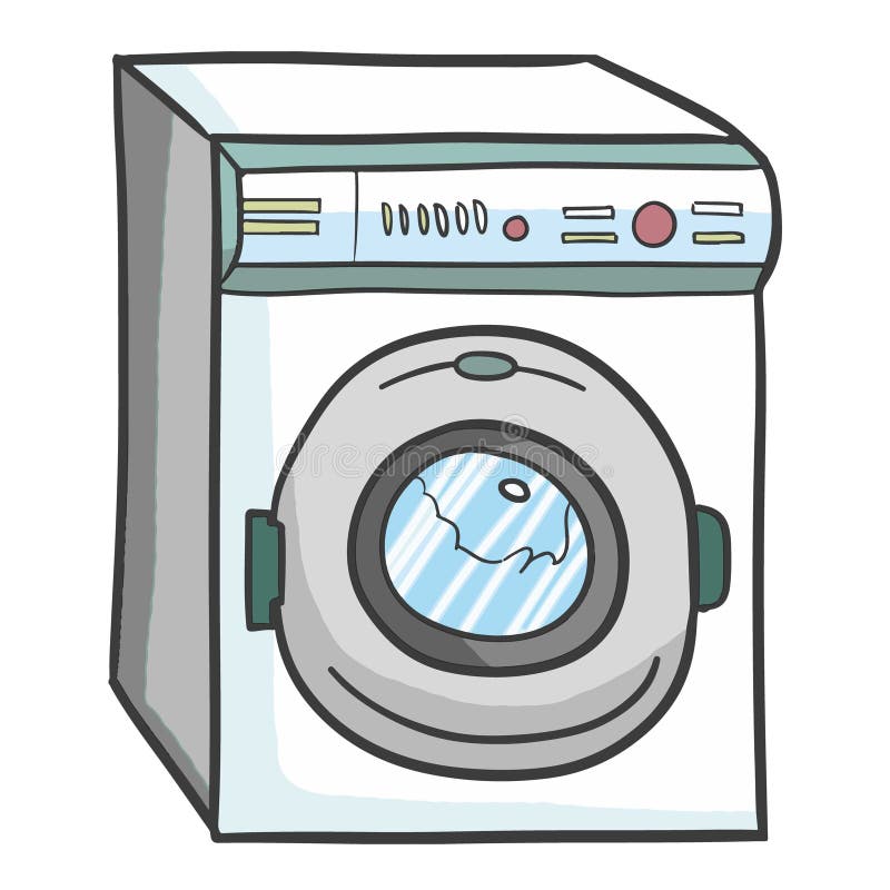 Washing Machine in Cartoon - Vector. Stock Vector - Illustration of ...