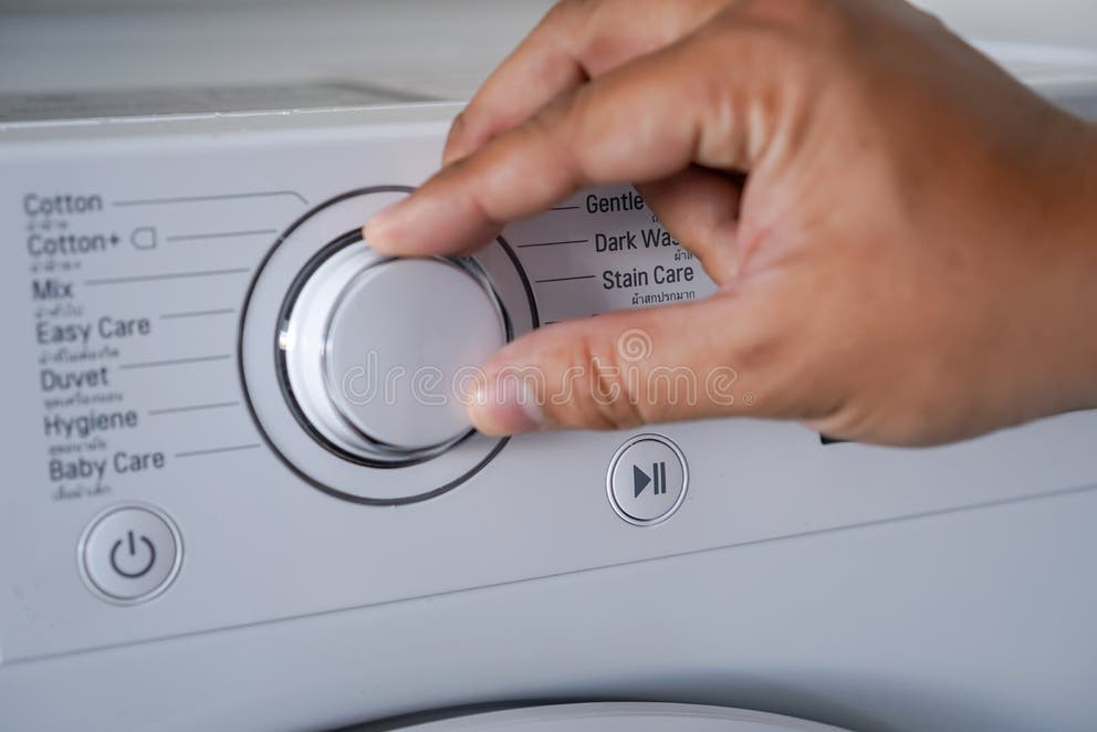 Washing Machine Choosing Program on Washing Machine Stock Image - Image ...