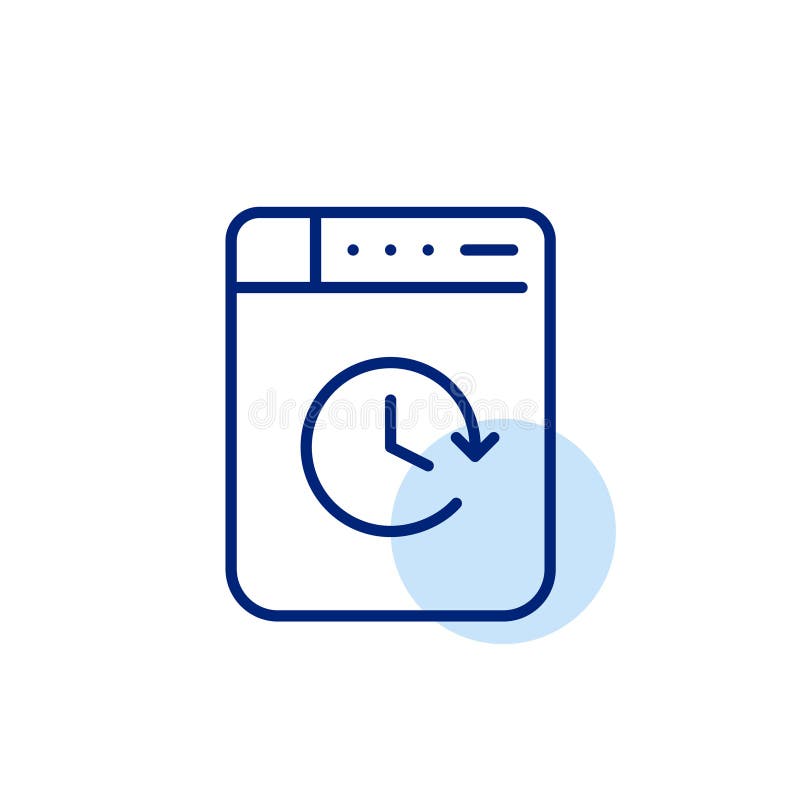 Washing Machine with Clock Symbol on it. Efficient Laundry Timing ...