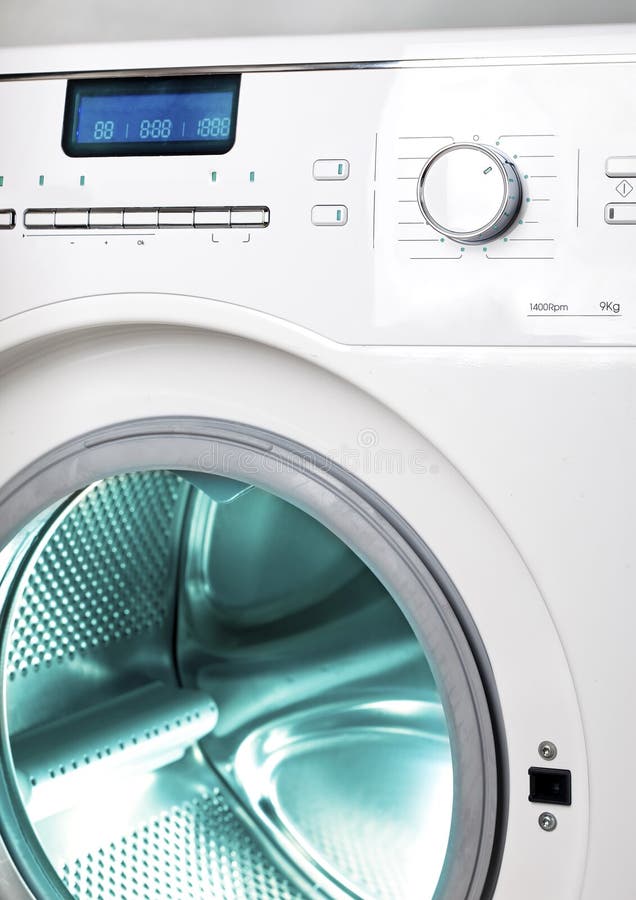 The Washing Machine, Close Up of the Display, the Manhole Stock Photo ...