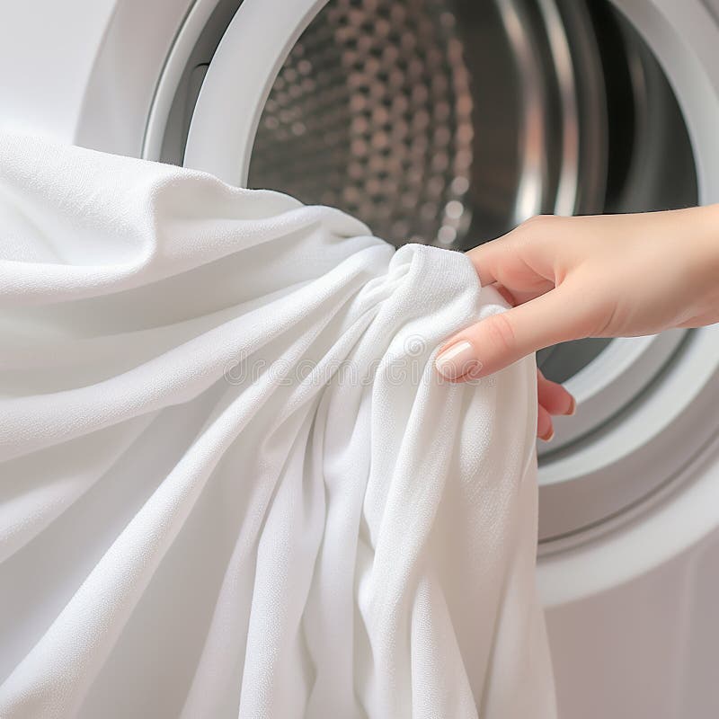 Washing Machine with Clothes Inside, Closeup. Laundry Concept Stock ...