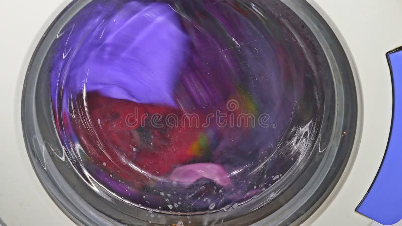 Washing Clothes Machine Spinning Wears Underwear Clothing Stock Footage ...