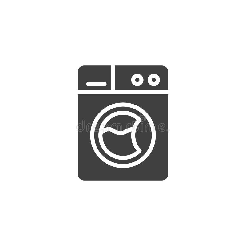 Washing Machine with Clothes Vector Icon Stock Vector - Illustration of ...